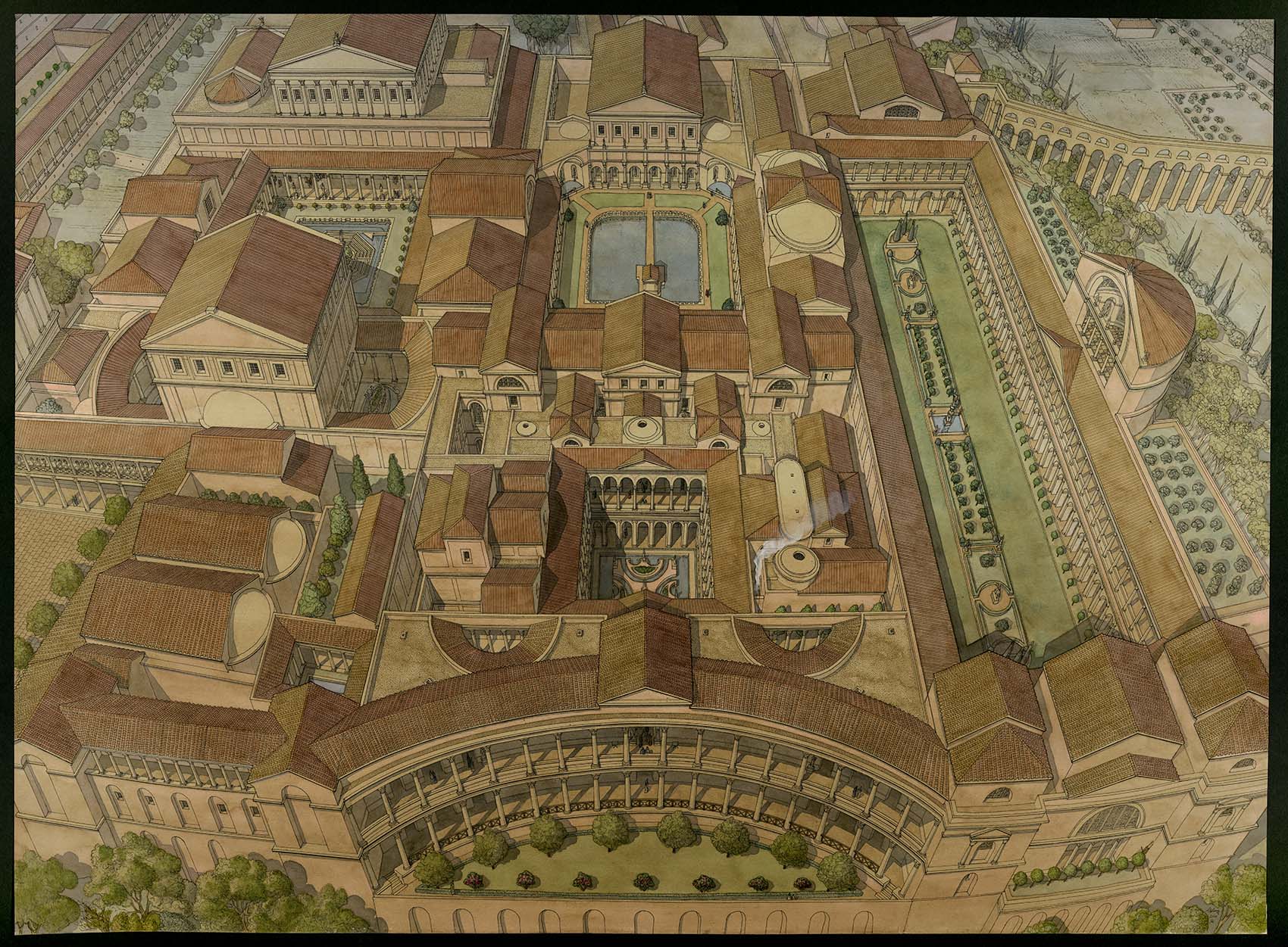 Roma (Rome), le palais de Domitien, domus Augusta et domus Flavia - Jean-Claude Golvin